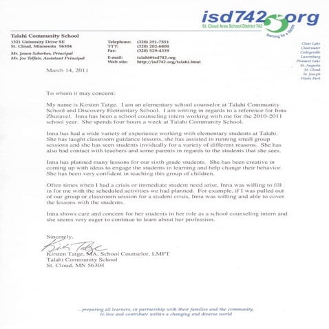 Talahi Reference letter | PDF | Education