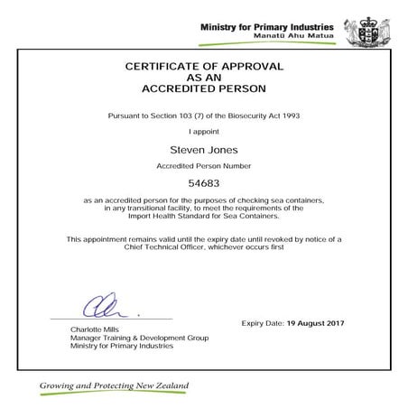 MPI Accredited Person Certificate Steve Jones | PDF