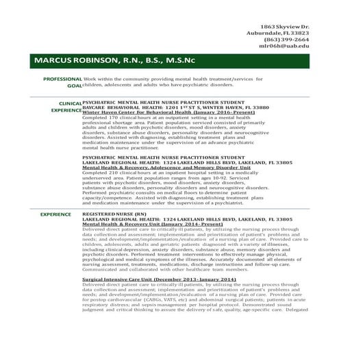 Marcus L. Robinson Resume | DOCX