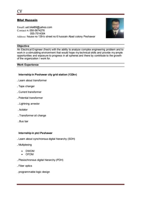 Syed Mahboob Ul Hassan CV as Electrical Engineer | PDF