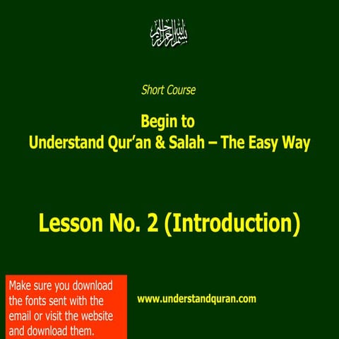 Lesson No. 2 (Introduction) | PPT | Islam | Religion & Spirituality