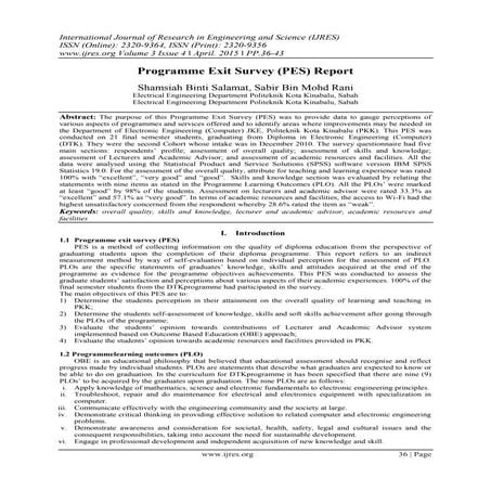 Programme Exit Survey (PES) Report | PDF