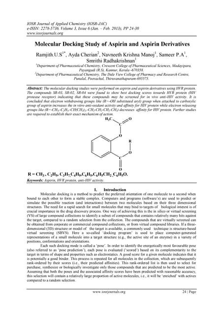 Cadd and molecular modeling for M.Pharm | PPT
