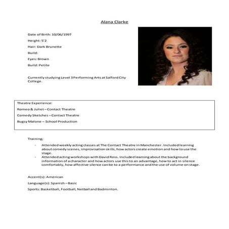 Acting CV | DOCX