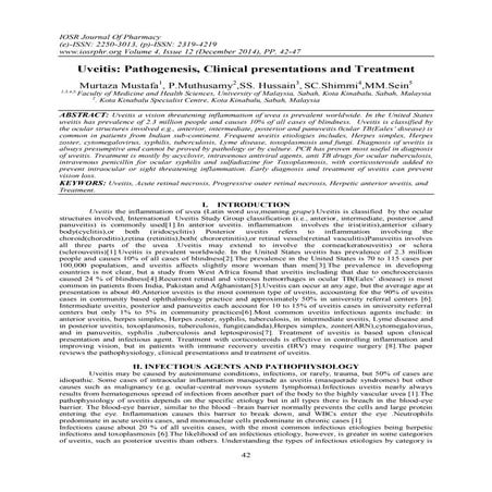 Uveitis: Pathogenesis, Clinical presentations and Treatment | PDF