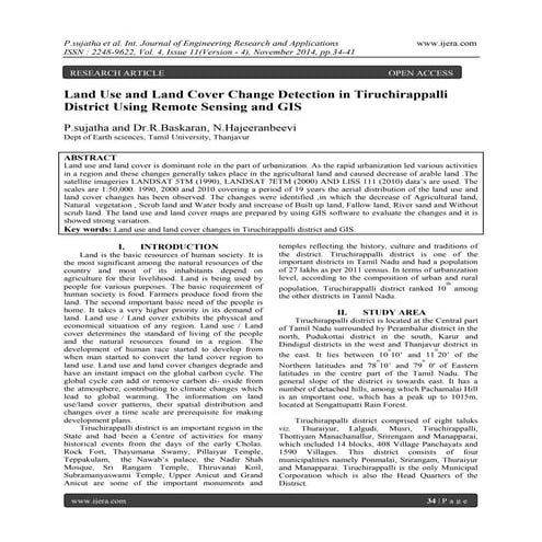 Land Use and Land Cover Change Detection in Tiruchirappalli District ...