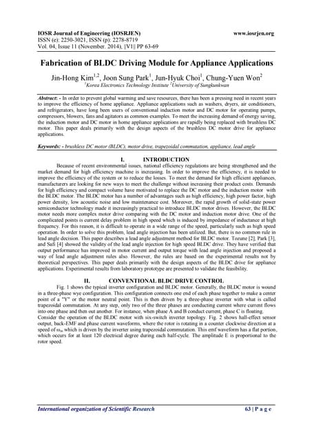 Design and Implementation of BLDC Motor with Integrated Drive Circuit | PDF