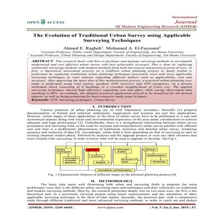 The Evolution of Traditional Urban Survey using Applicable Surveying ...