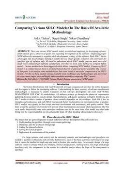 comparison of various sdlc models | PDF