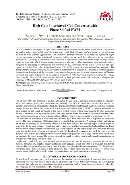 Simulation And Experimental Verification Of Single Phase Pwm Boost