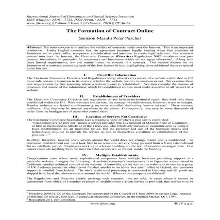The Formation of Contract Online | PDF
