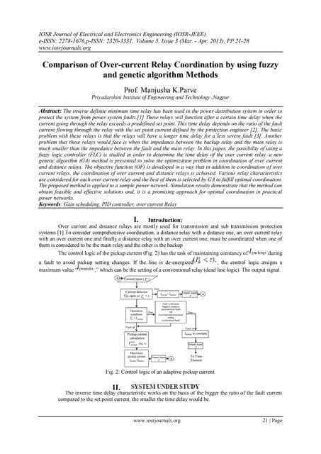 Optimal Overcurrent Relay Coordination using GA, FFA, CSA Techniques and Comparison | PDF