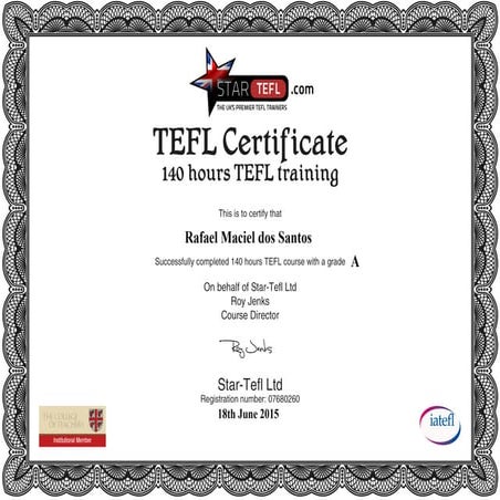 Star-Tefl Certificate | PDF