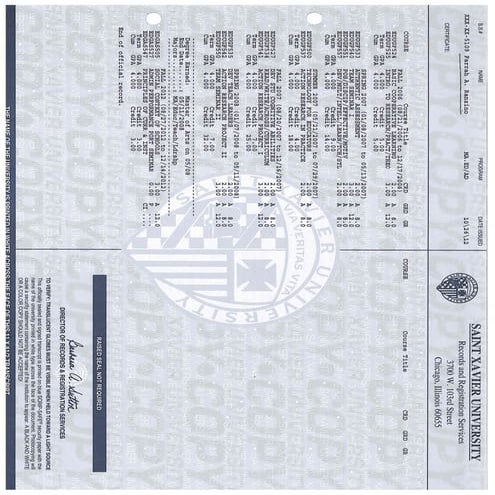 F Ranzino Transcripts | PDF