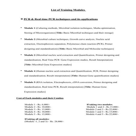 2016 List of Training Modules | PDF