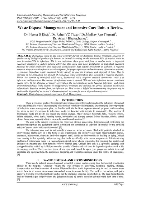 Disposal of sharp wastes(BIO MEDICAL WASTE MANAGEMENT) | PPTX | Medical ...