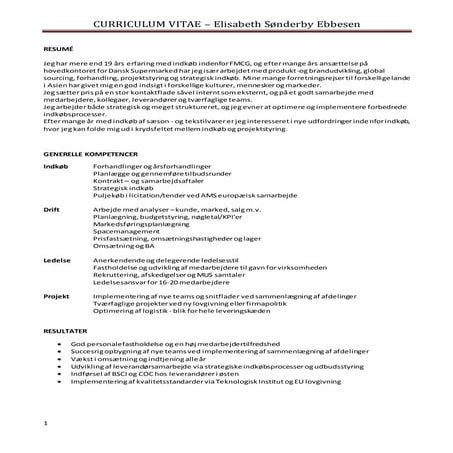 CV kompetence Elisabeth Ebbesen | DOCX