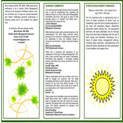 STRESS MANAGEMENT BROCHURE | PDF