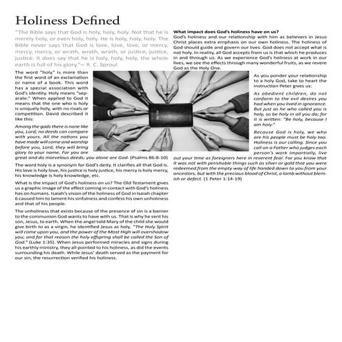 A call to walk in holiness | PPT