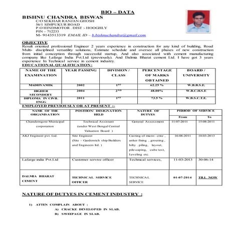 BISHNU CHANDRA BISWAS BIO-DATA | DOCX