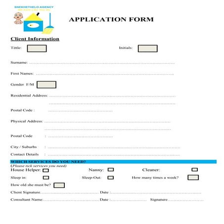 APPLICATION FORM (1) | PDF | Parenting Babies and Toddlers | Parenting