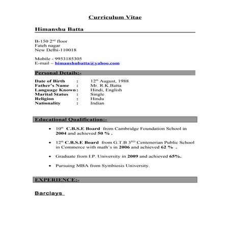 Resume Aug 2015 | PDF