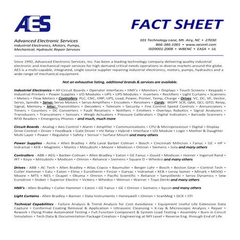 AES Fact Sheet | PDF
