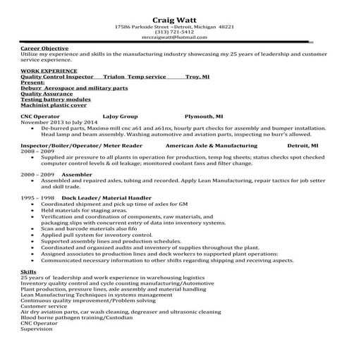 Craig RESUME | DOC