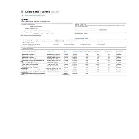 Apple Sales Training Track record | PDF