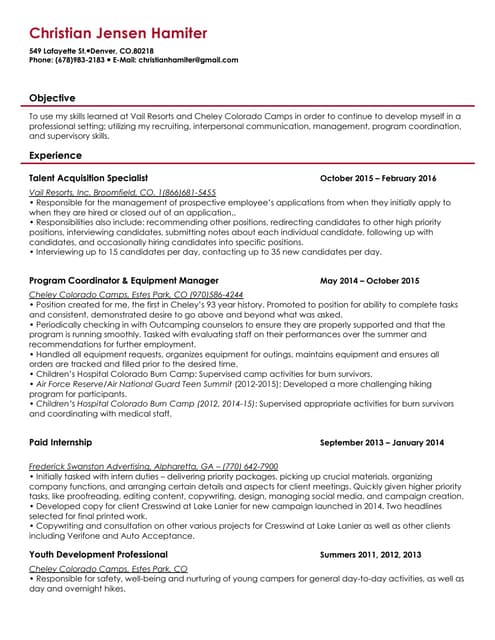 Kendalls resume | PDF