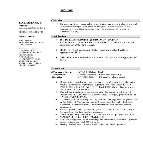 Kalaimani -Resume | PDF