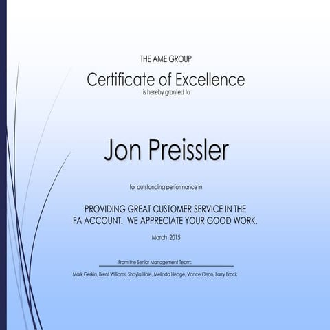 certificate of excellence 2015 | PDF