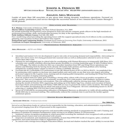 JosephDewsonResume(Amazon) | DOC