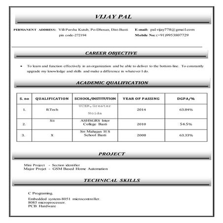 cv vijay pal | DOCX | Technology & Computing