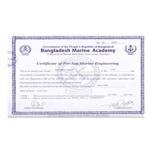 Pre-sea Marine Engineering | PDF