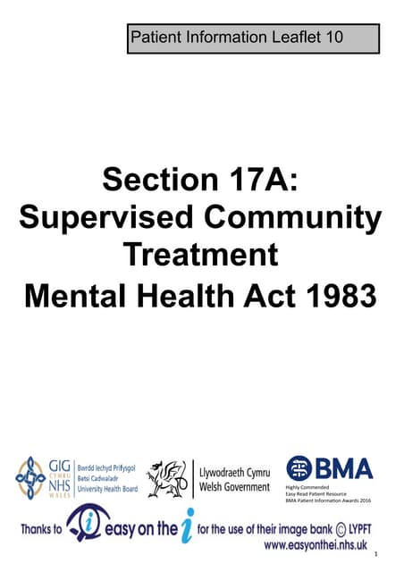 MHA Section 2 - Leaflet 1 | PDF | Mental Health | Diseases and Conditions