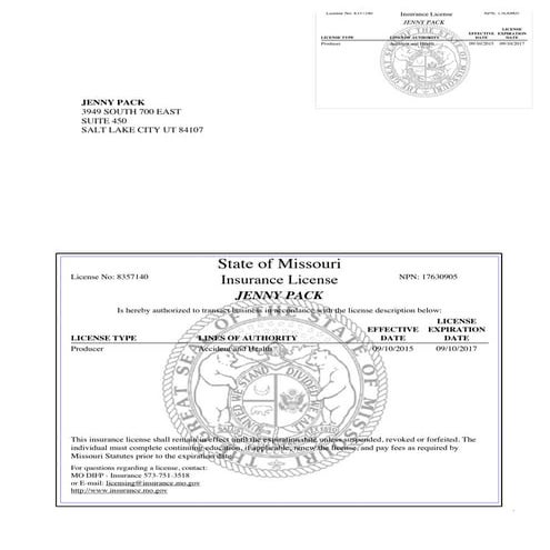 Missouri License | PDF