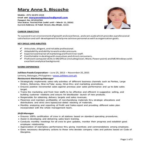 CV mary anne | DOCX