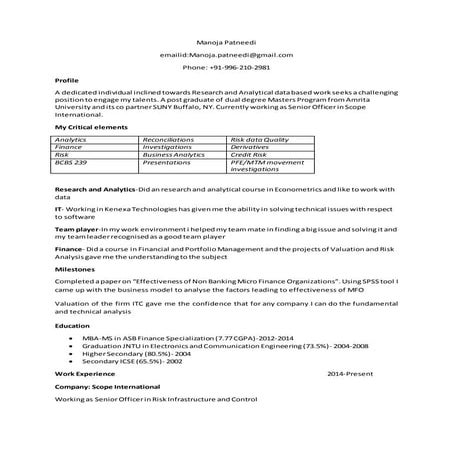 Manju CV | DOCX