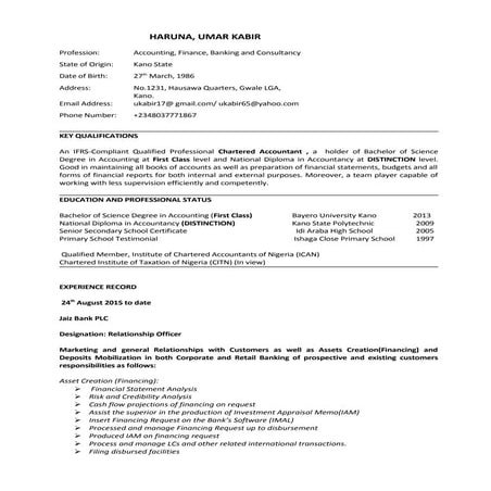 UMAR KABIR CV REVISED 3E | DOC