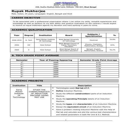 Rupak Mukherjee-Resume | PDF