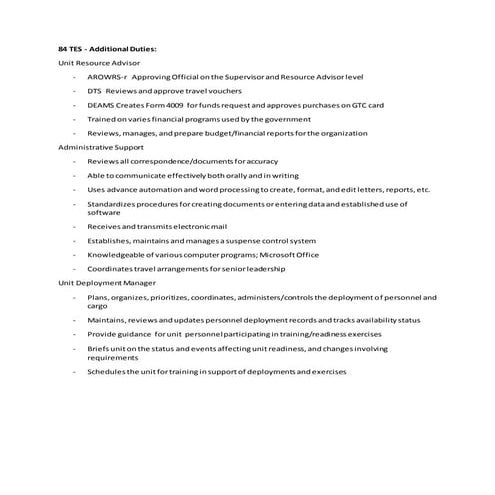 84 TES Additional Duties | DOCX