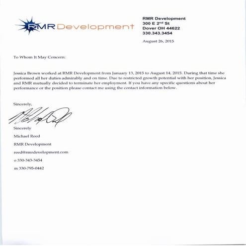 RMR Signed LOR - Copy | PDF