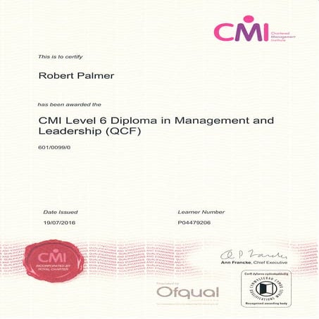 CMI Diploma certificate | PDF