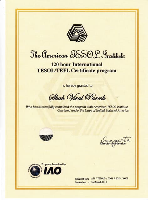 TEFL-TESOL certificate | PDF
