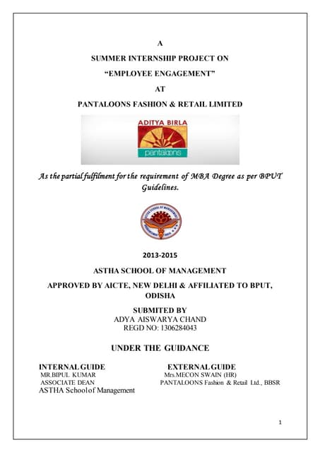 Final Project Synopsis MBA | DOC | Resume Writing and Advice | Job Search