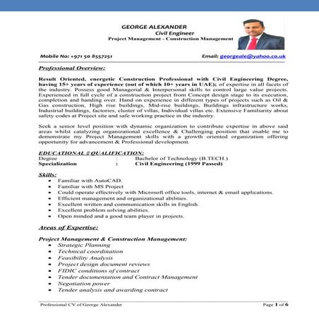 GEORGE CV | DOC | Civil Engineering Industry | Industries