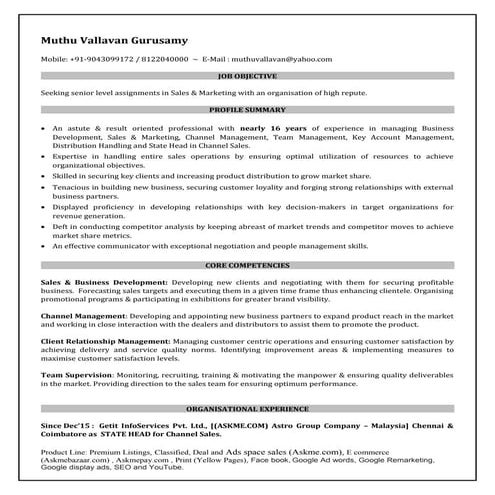 Mukesh Chawla Resume | DOC