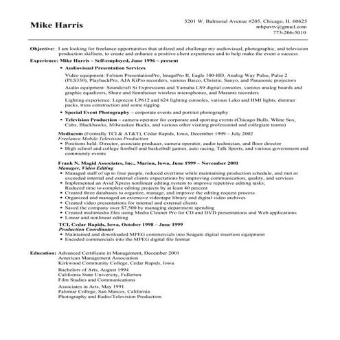 Radio on air talent CV template | DOCX