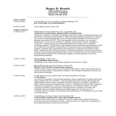 Roger Beattie resume | PDF